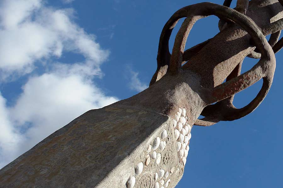 The Watts Towers as seen from the rear of the parcel of land in Watts ...
